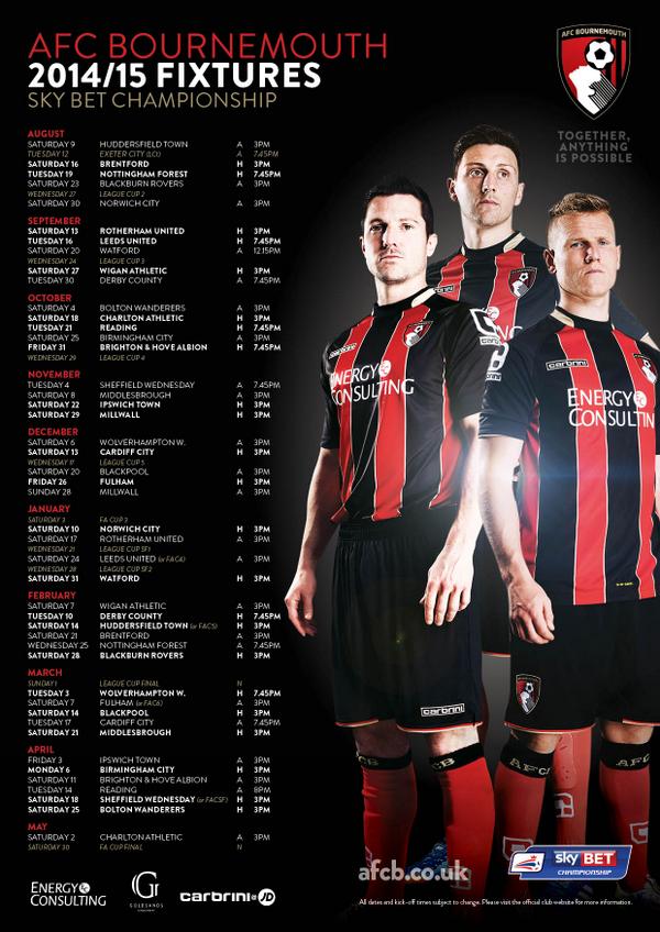 Pop into the Club Store today to pick up an afcb fixture poster and pre ...