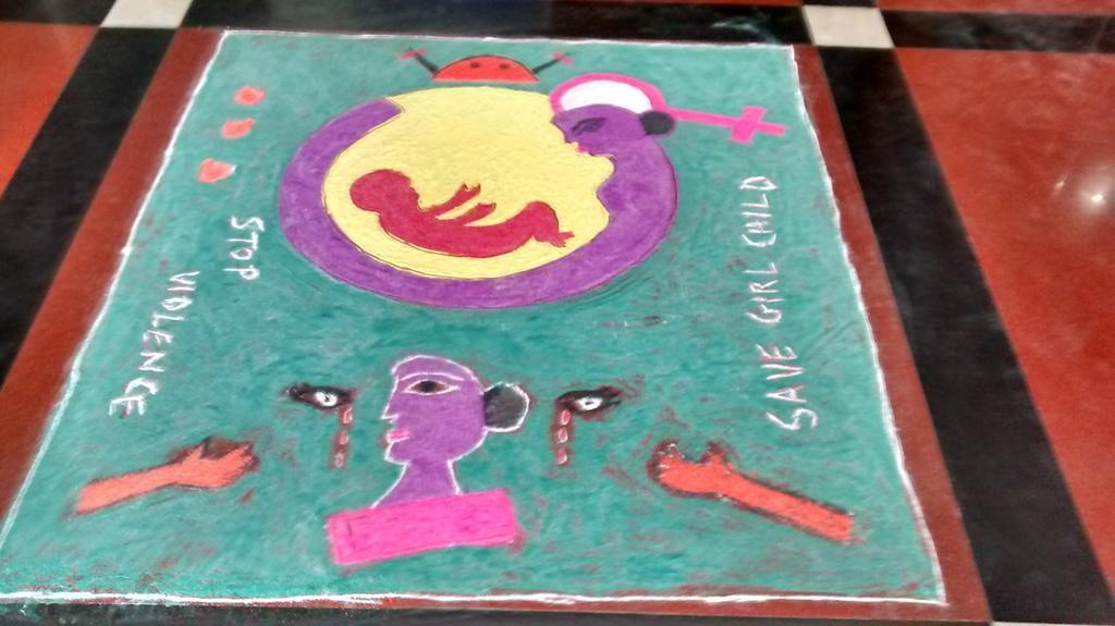 Save Girl Child Rangoli