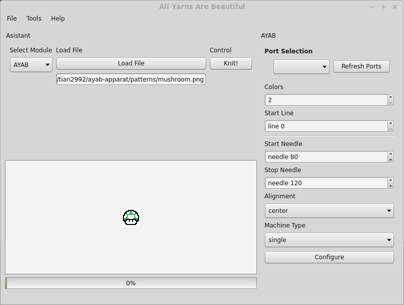 AYAB Brother Knitting Machine Hack | Electronic + Textile Institute Berlin
