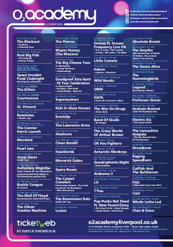 Past event – Upcoming events at O2 Academy Liverpool | What's On Where