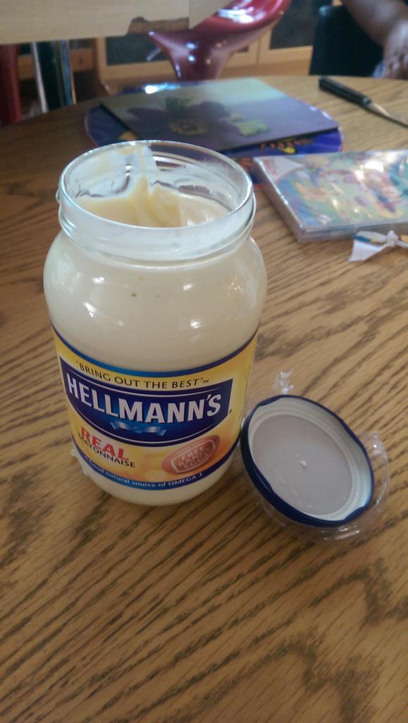 Open Mayonnaise Jar
