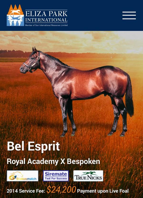 Congratulations to @Eliza_Park. Bel Esprit named 2014 Sirecam Champion ...