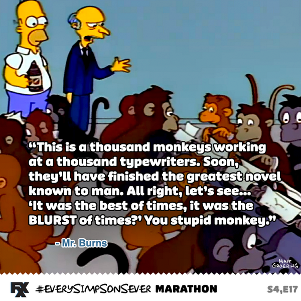 Monkey Typewriter Simpsons