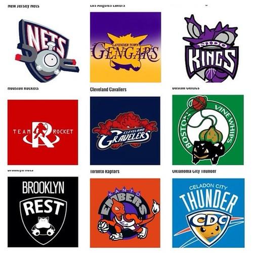 Pokemon Nba Logos All NBA Logos Redesigned With Pokemon