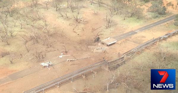The scene of an overnight truck explosion in Charleville in western Qld ...