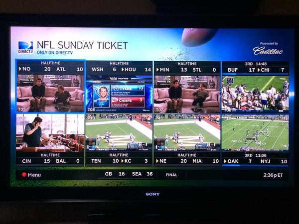 The only way to watch the NFL is on DIRECTV FantasyZone and 8 games at ...