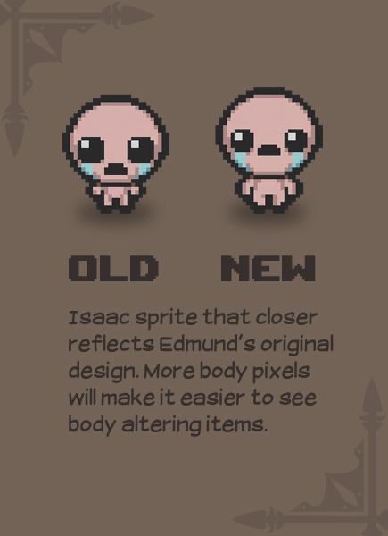 Tyrone: old and new Isaac's sprites : r/bindingofisaac