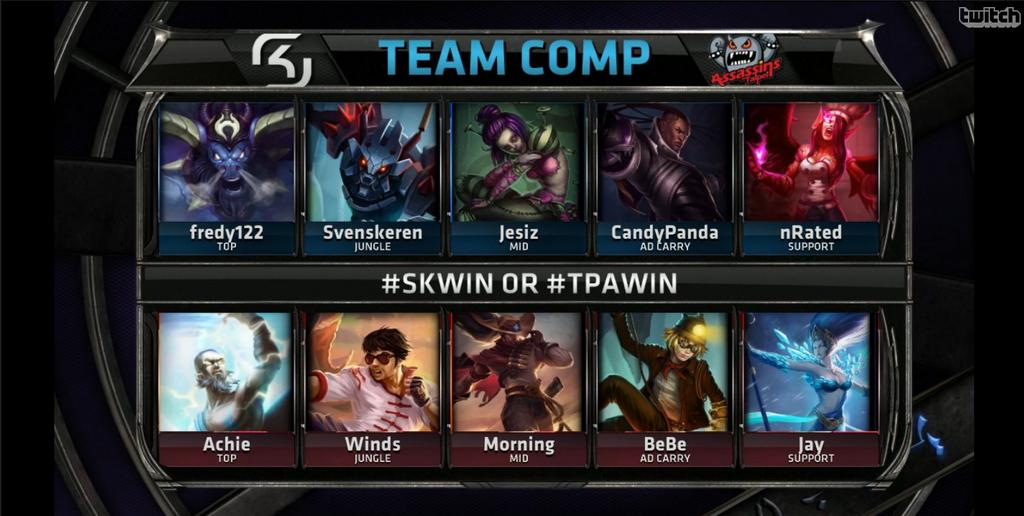 LoL Esports on Twitter: "SK and TPA are on the Rift for our final match of the day! #Worlds ...