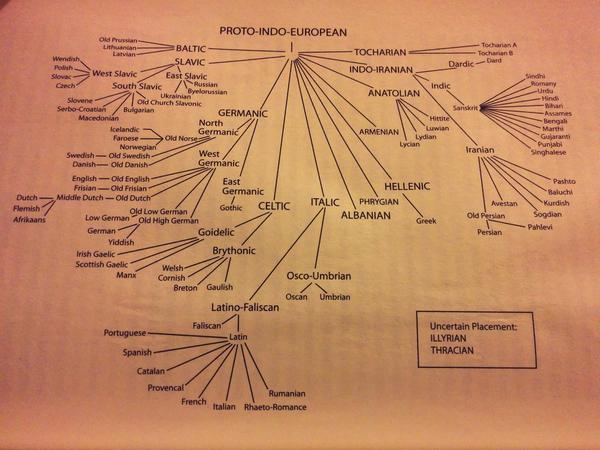 Proto Indo European Language Chart