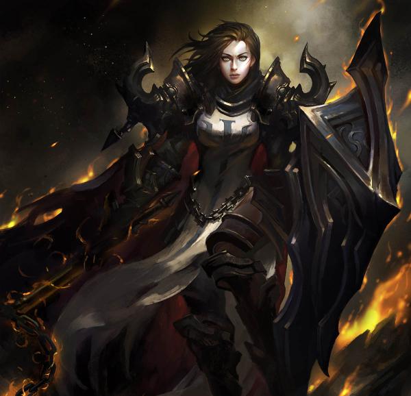 Diablo 3 Female Crusader Art