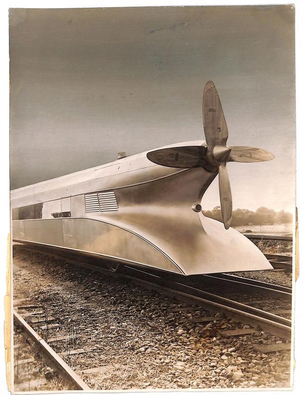 Original new york times print of the schienenzeppelin, a prototype ...