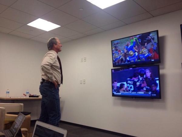 Picture of Rick Neuheisel watching his son lead UCLA to a comeback ...