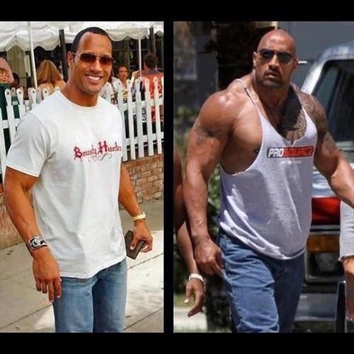 Dwayne Johnson Muscles Before After