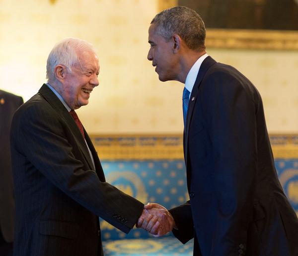 Barack Obama Birthday Greeting To Jimma Carter (Caption Time)