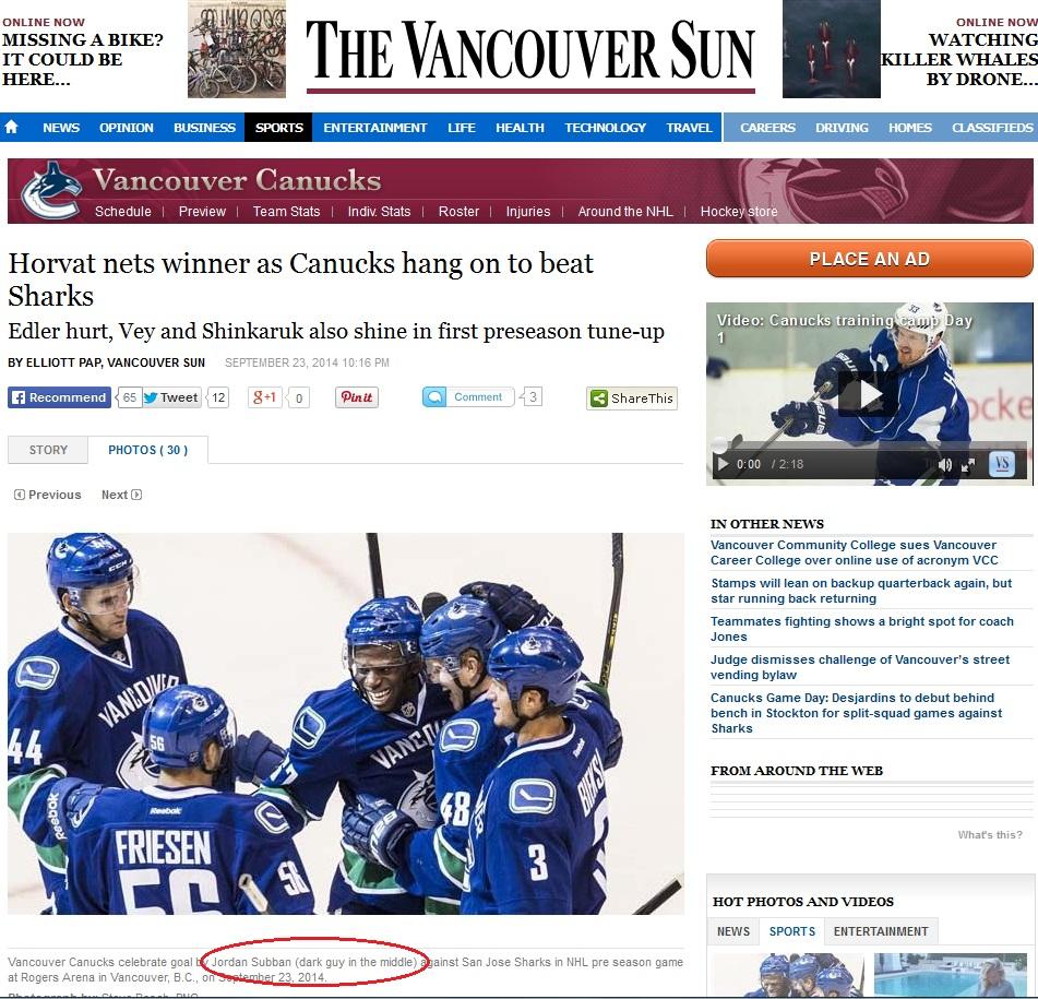 Vancouver newspaper issues apology after referring to black hockey ... Vancouver newspaper issues apology after referring to black hockey ...