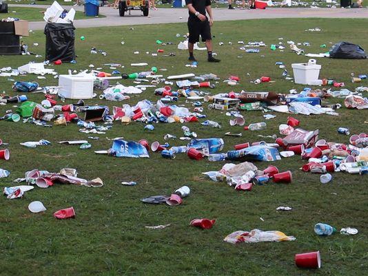 Nearly 14,000 pounds of trash are left behind on campus ground after ...