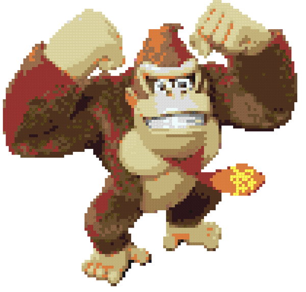 Minecraft Donkey Kong Pixel Art Tutorial 3/4 - YouTube