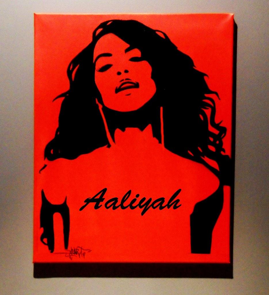 Aaliyah Stencil Portrait