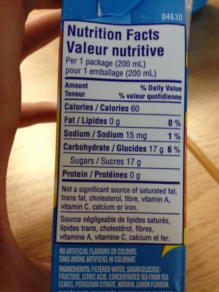Nestea Iced Tea Nutrition Facts