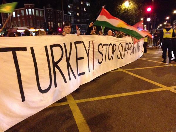 Huge Kurdish protest blocks streets in North London | London - ITV News