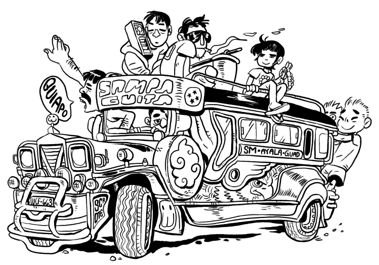 Jeepney Coloring Page