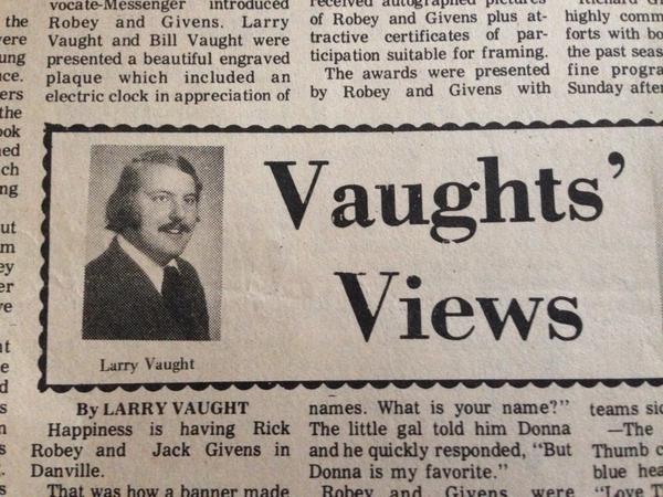 I want to hang out with throwback Larry Vaught