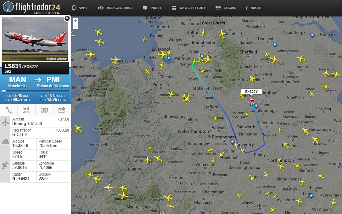 Flightradar24 on Twitter: "Jet2 flight LS831 from Manchester to Palma is returning to Manchester ...