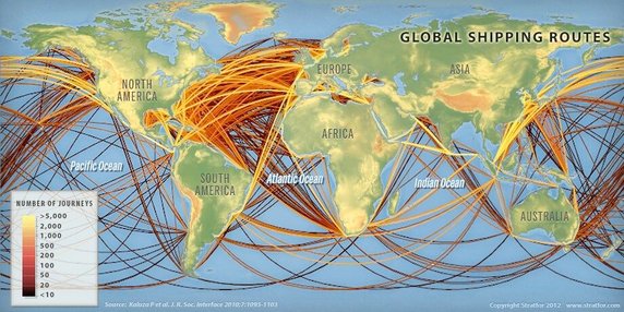 World Trade Routes Map