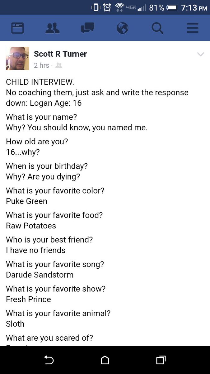 Facebook Questionnaire