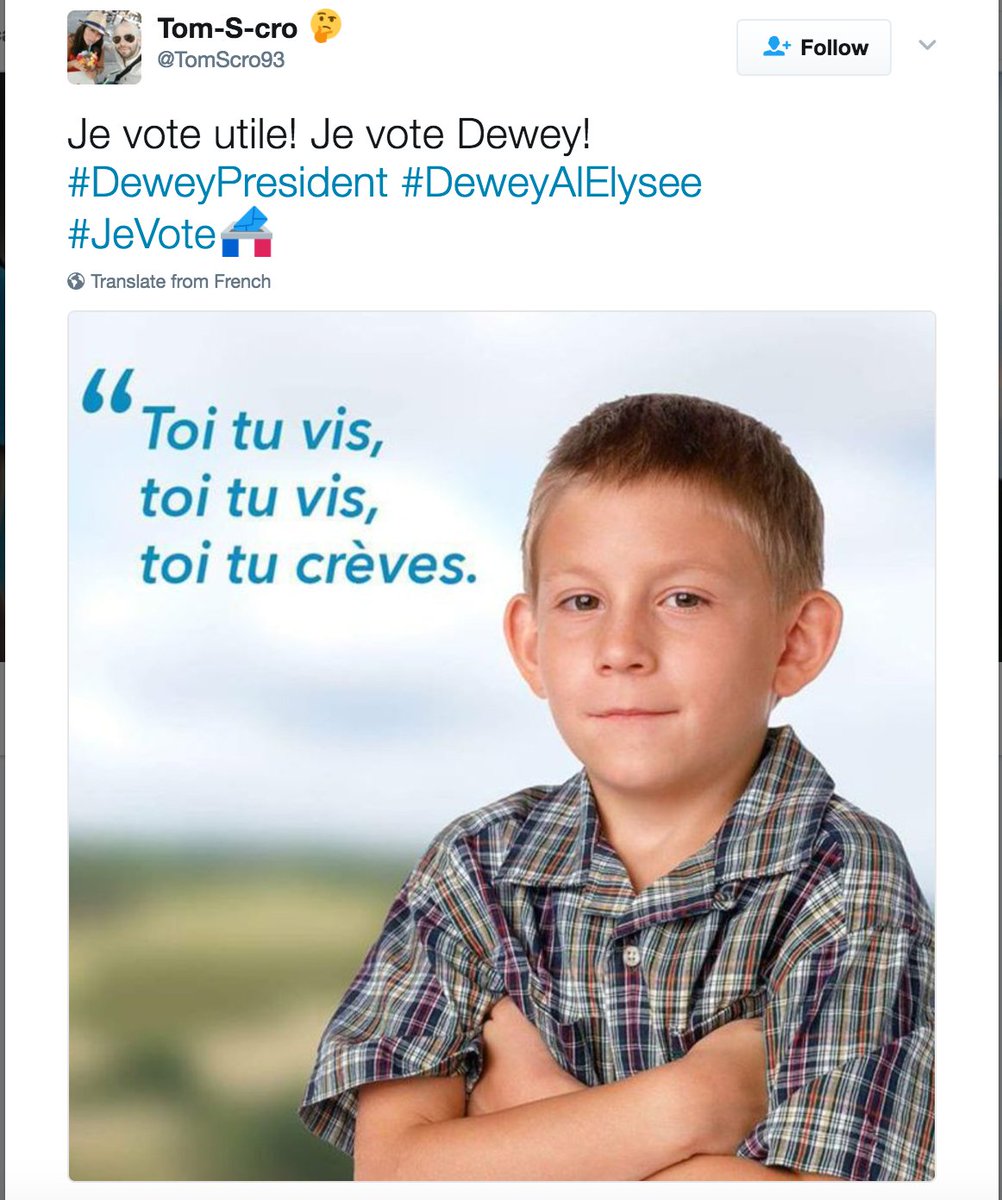 Dewey: I keep seeing this weird meme in the election tag where people ...