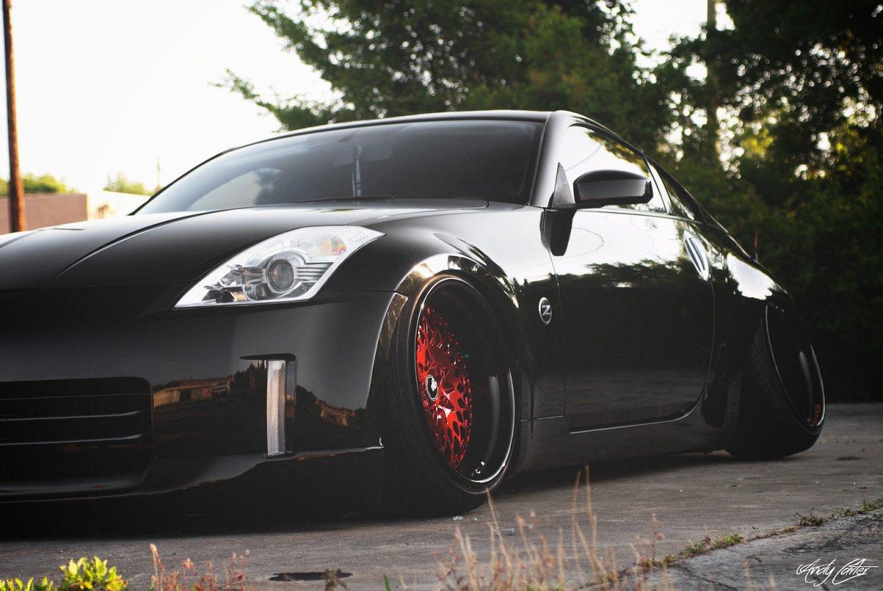 Red 350z Black Rims