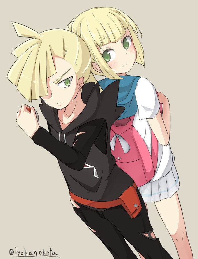 Brother and sister, Gladion and Lillie. (Artist: iyokanokota) : r/Pokemonart