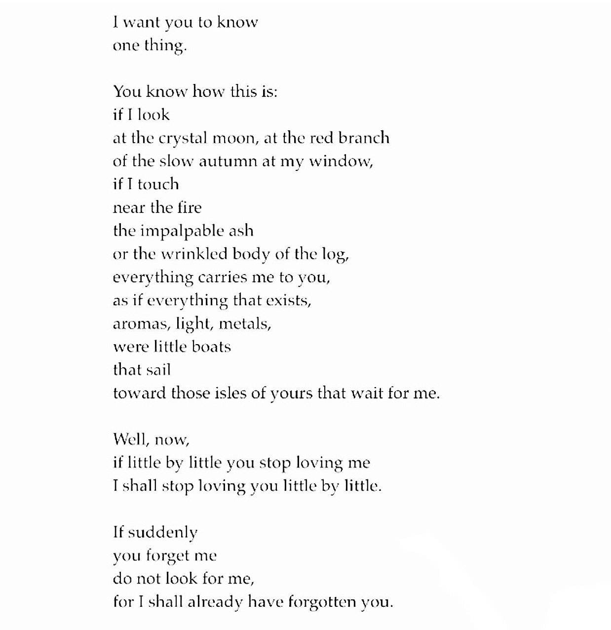 Pablo Neruda Poems If You Forget Me