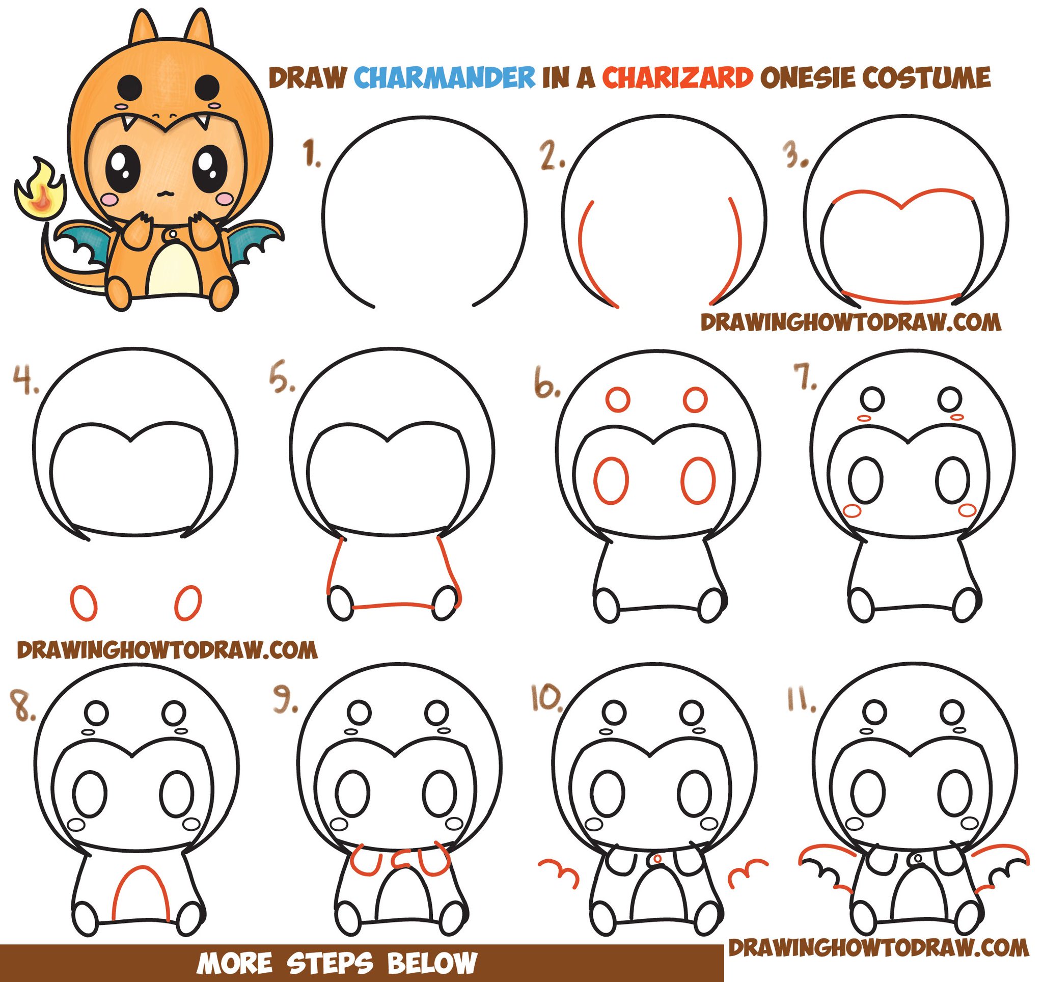How To Draw Cute Charmander
