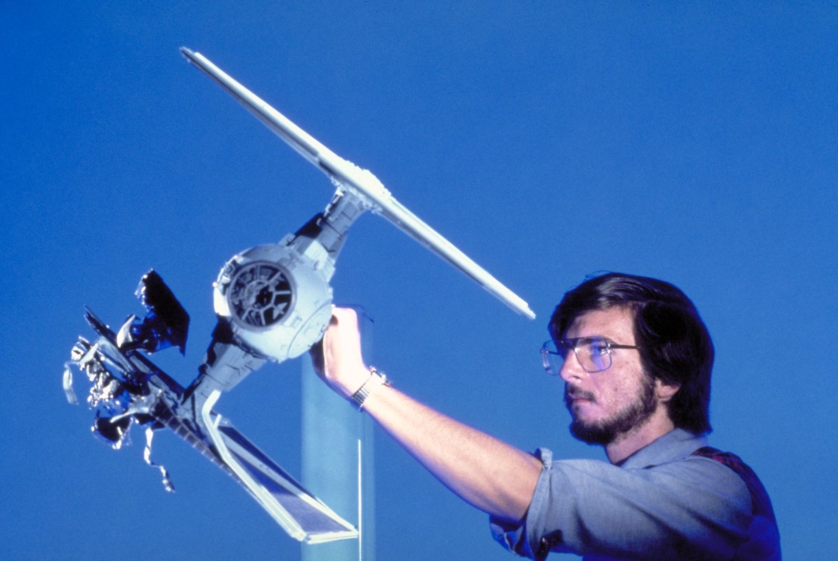 Ken Ralston, effects cameraman for THE EMPIRE STRIKES BACK, manipulates ...