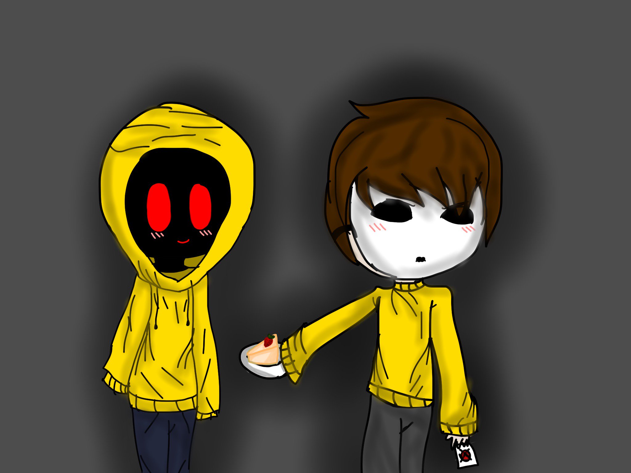Hoodie And Masky Creepypasta Drawing