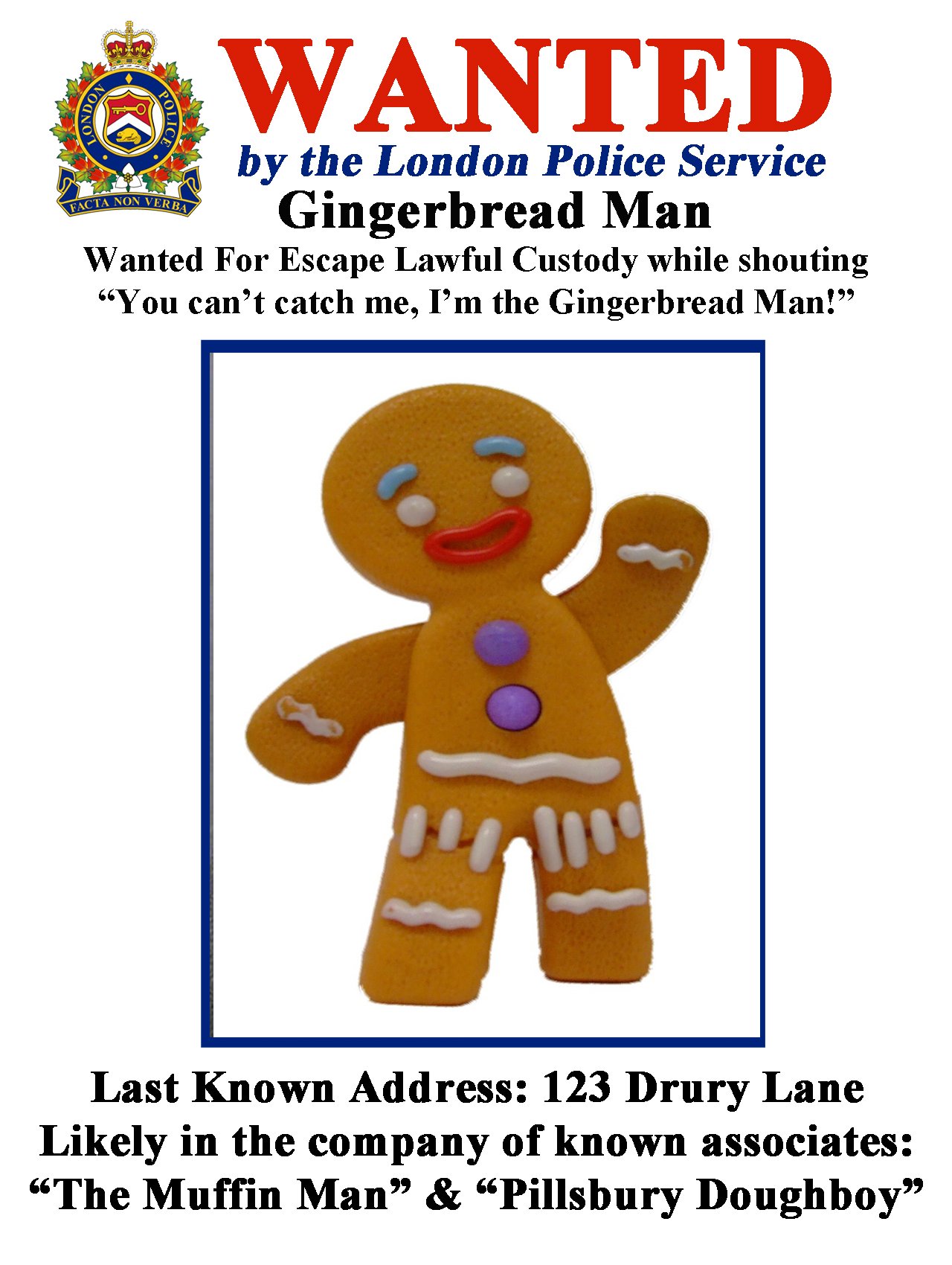 London Police Service ON on Twitter: "#WantedWednesday The Gingerbread ...