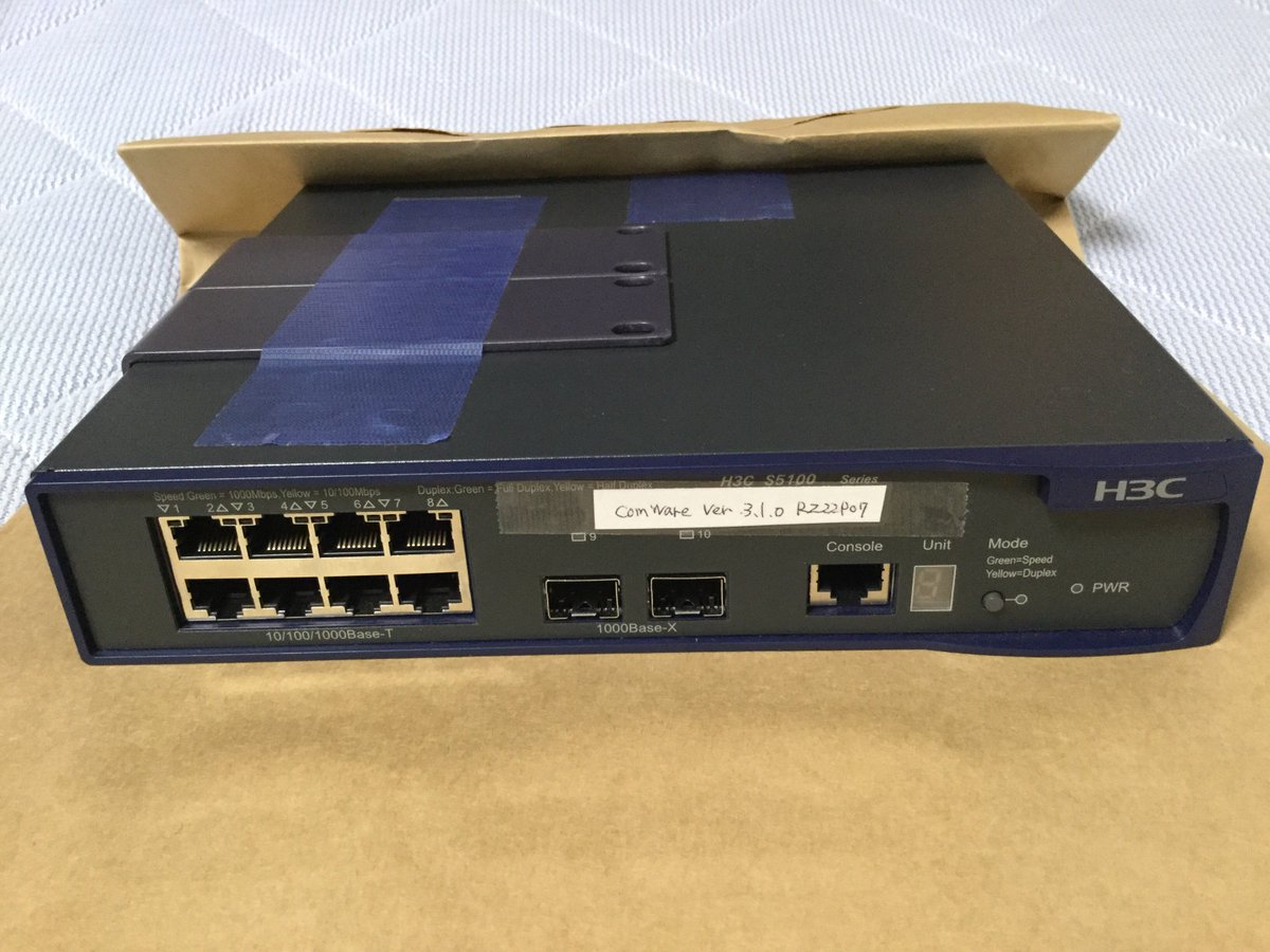 F@L on Twitter: "H3C S5100-8P-SI買っちゃった。こいつもSFP対応なので、そういう遊びに使う。ラックマウント対応にしては小さいので取り回しもしやすく、テスト用に ...