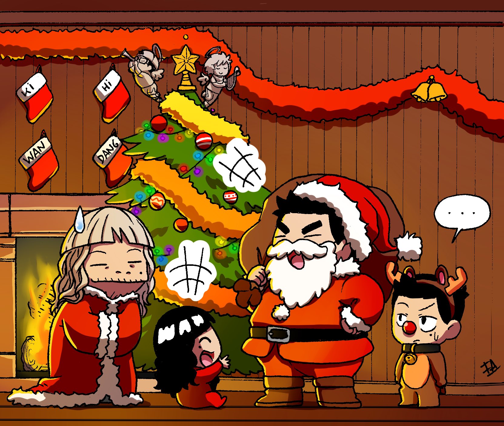 Drawsome Studio on Twitter: "Bon réveillon à tous de la part de Ki, Hi, Wan et Mamie Dang ! :D ...