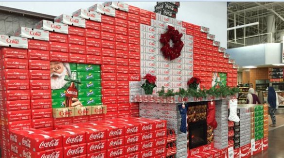 Coke Christmas Displays 3.5 Inch Coca Cola Tin With Christmas Hat
