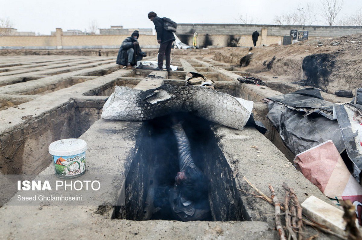 Alive in open graves: Published photos of homeless ppl in Iran sleeping ...