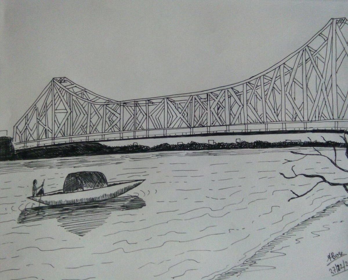 Howrah Bridge Kolkata Sketch