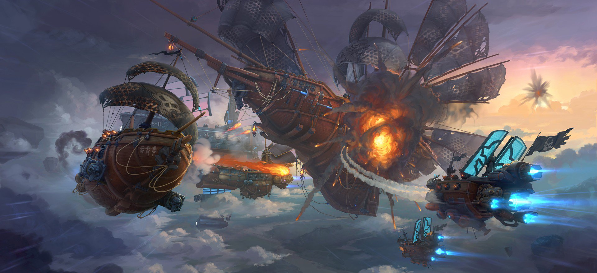 Steampunk Airship Battle