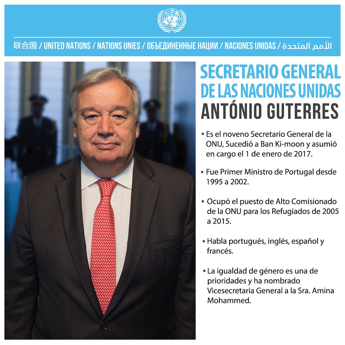 : Éste es , Secretario General de la ONU. ¿Quieres saber sobre su v...