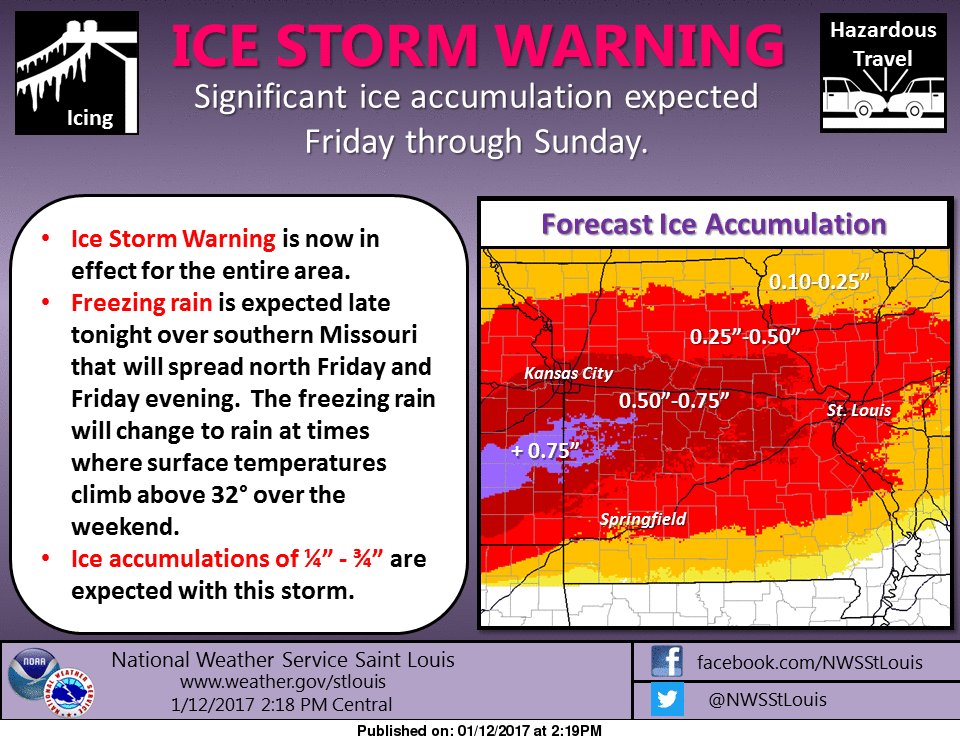 Ice Storm Warning has been issued. stlwx midmowx mowx ilwx | NWS St ...