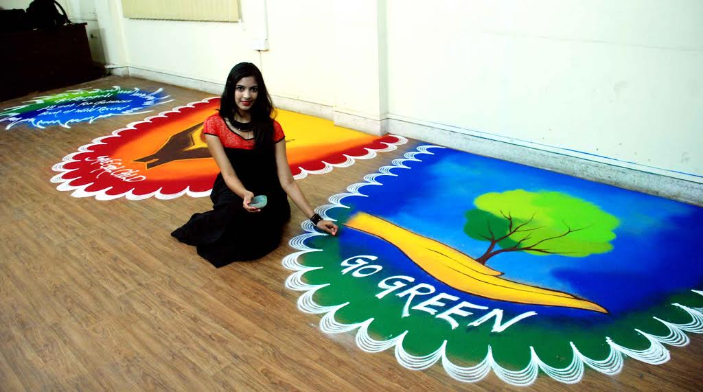 Rangoli Designs With Theme Of Save Girl Child