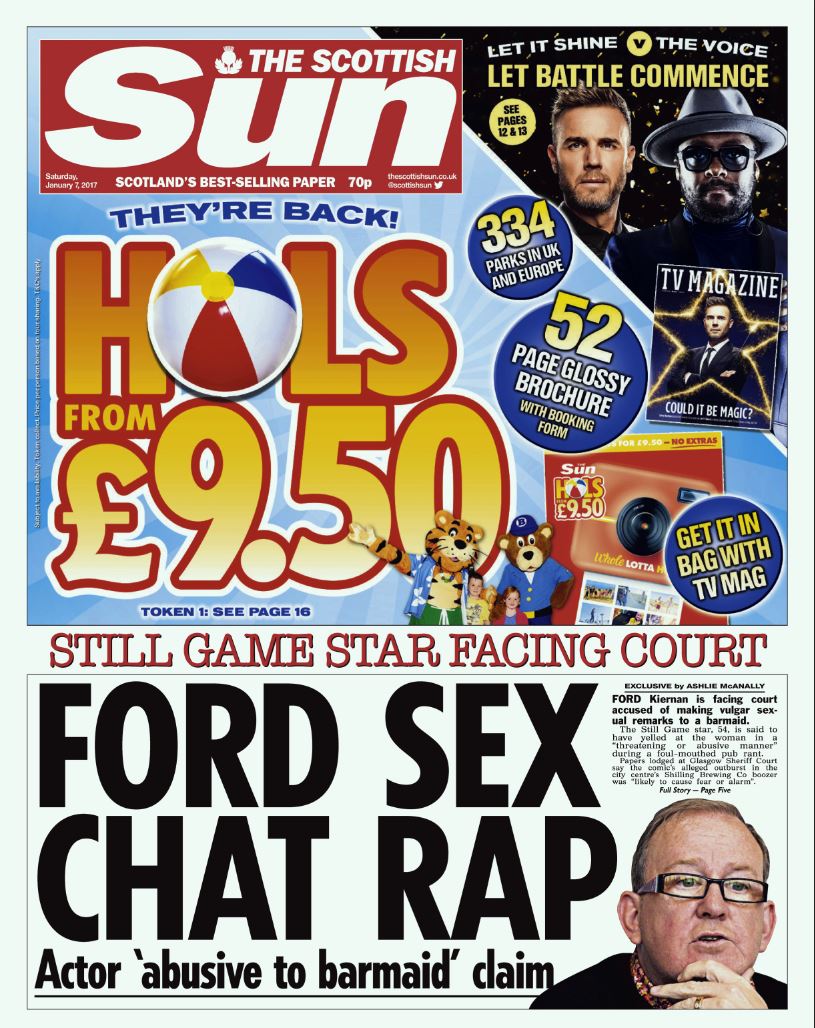 Good morning from the scottish sun, here's today's front page # ...