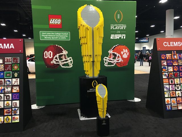 The College Football Playoff National Championship trophy made out of ...