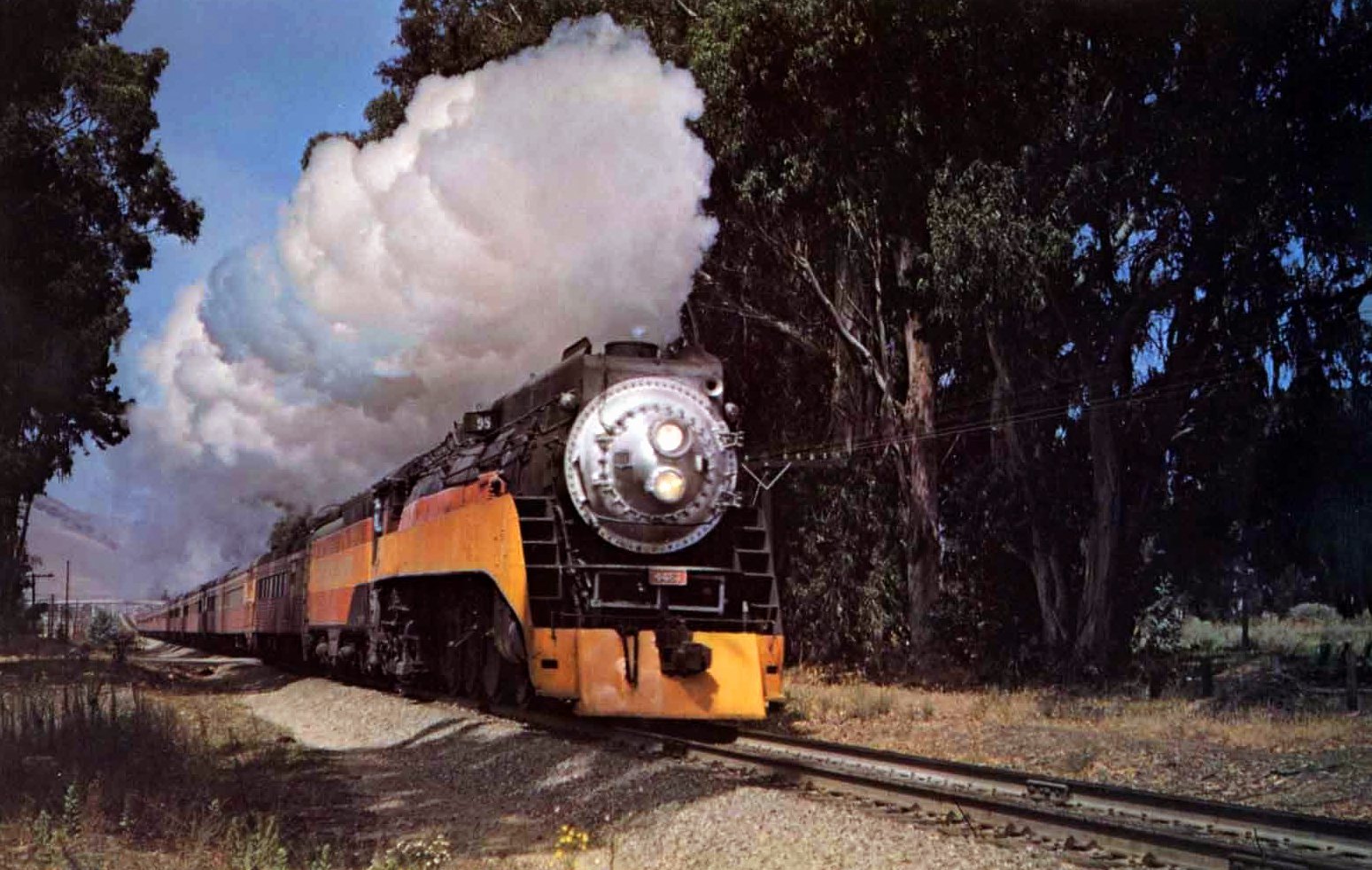 American-Rails.com on Twitter: "Southern Pacific 4-8-4 #4451 hustles s/b (RR east) w/the "Coast ...