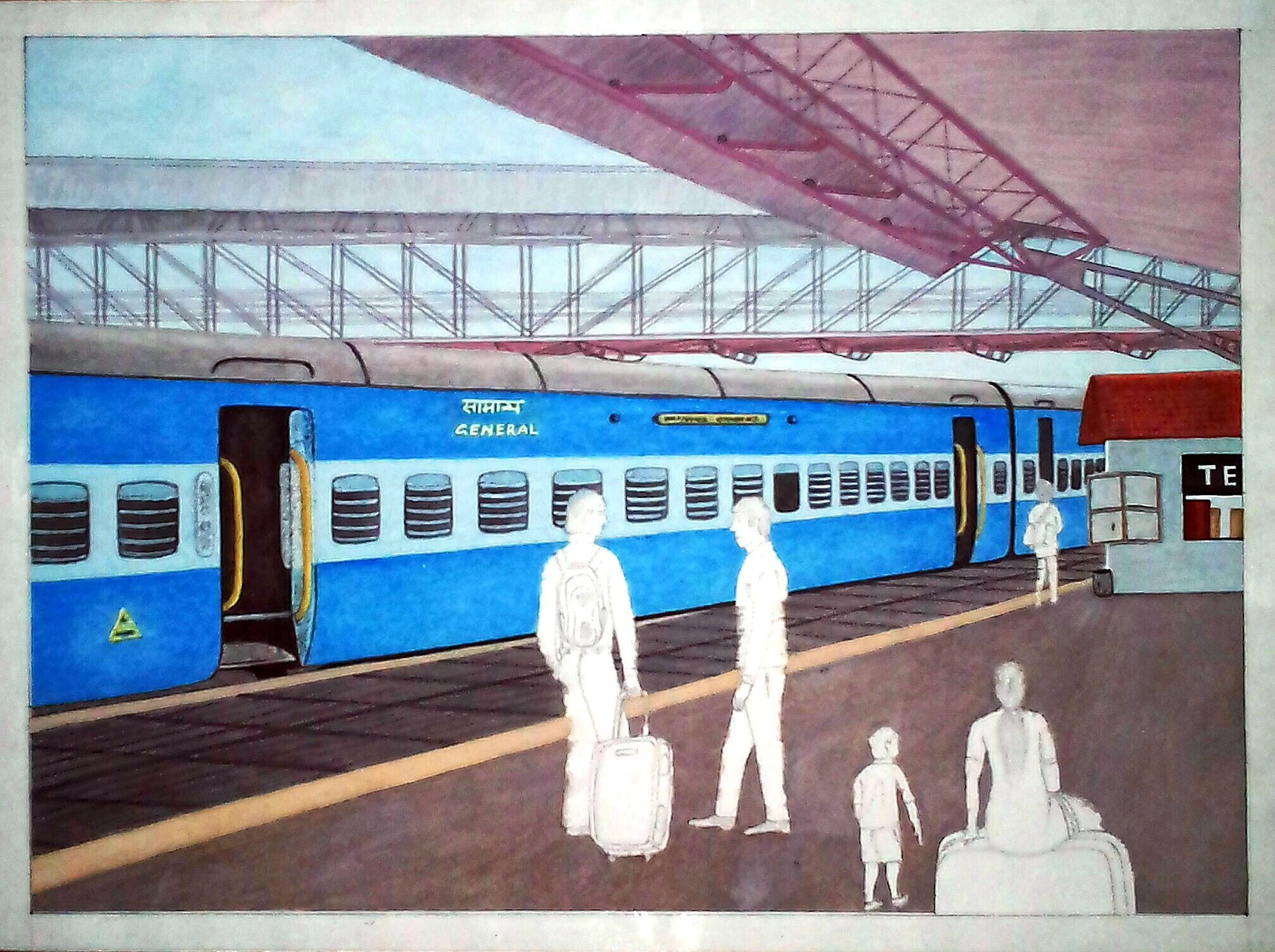 Railway Station Drawing